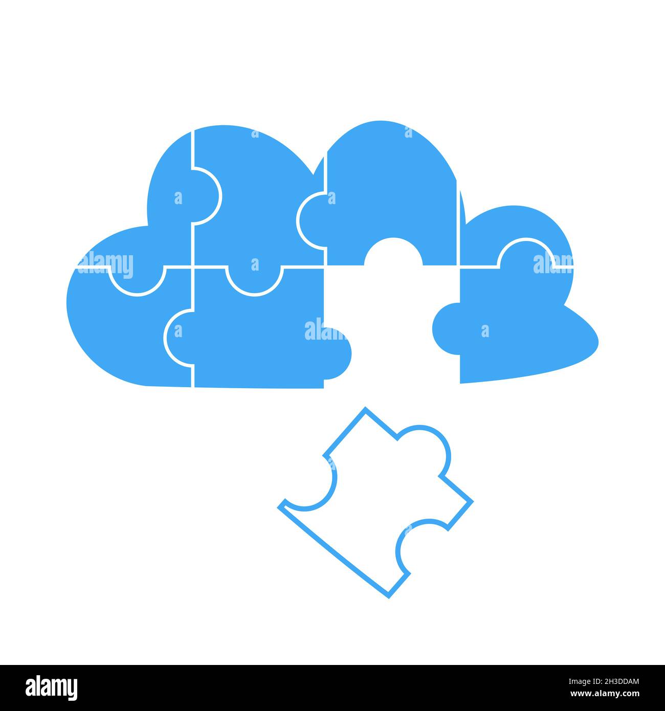 Simple icon cloud puzzle . Simple icon puzzle of the four elements on ...