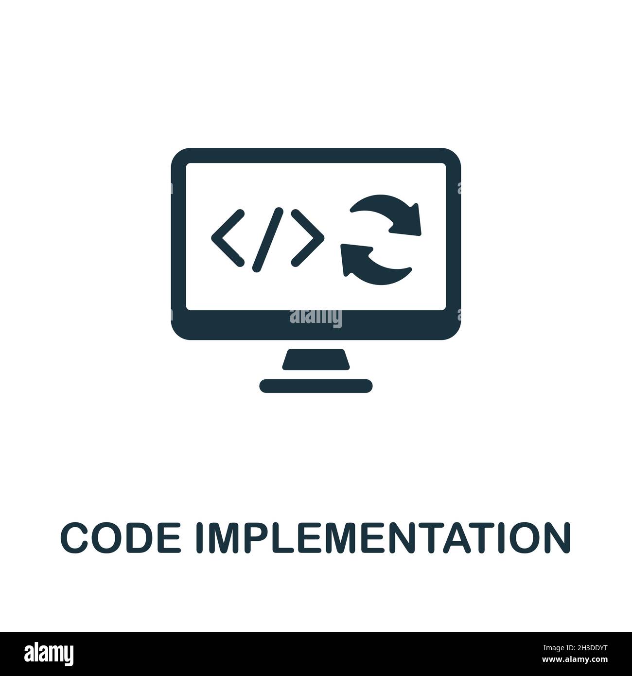 Code Implementation Icon Monochrome Sign From Production Management Collection Creative Code