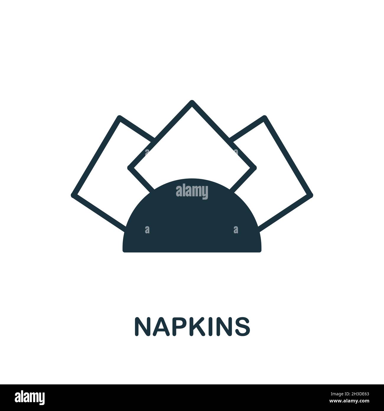Napkins icon. Monochrome sign from restaurant collection. Creative ...