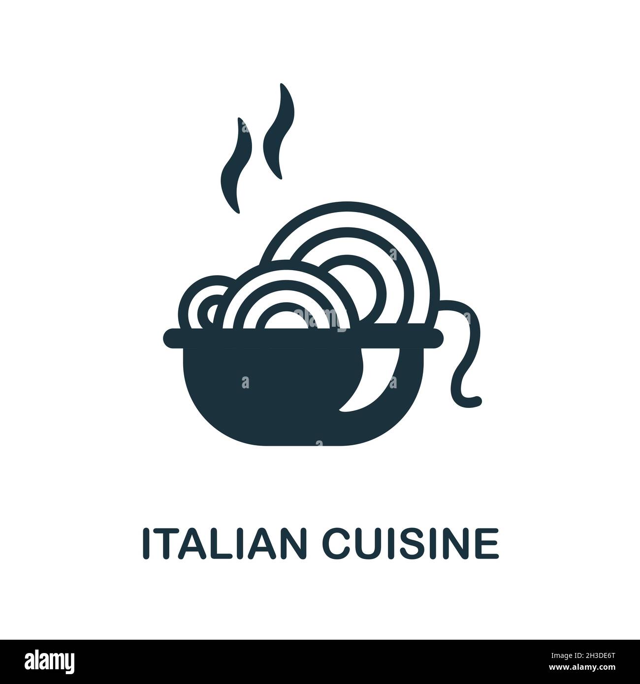 Italian Cuisine icon. Monochrome sign from restaurant collection ...