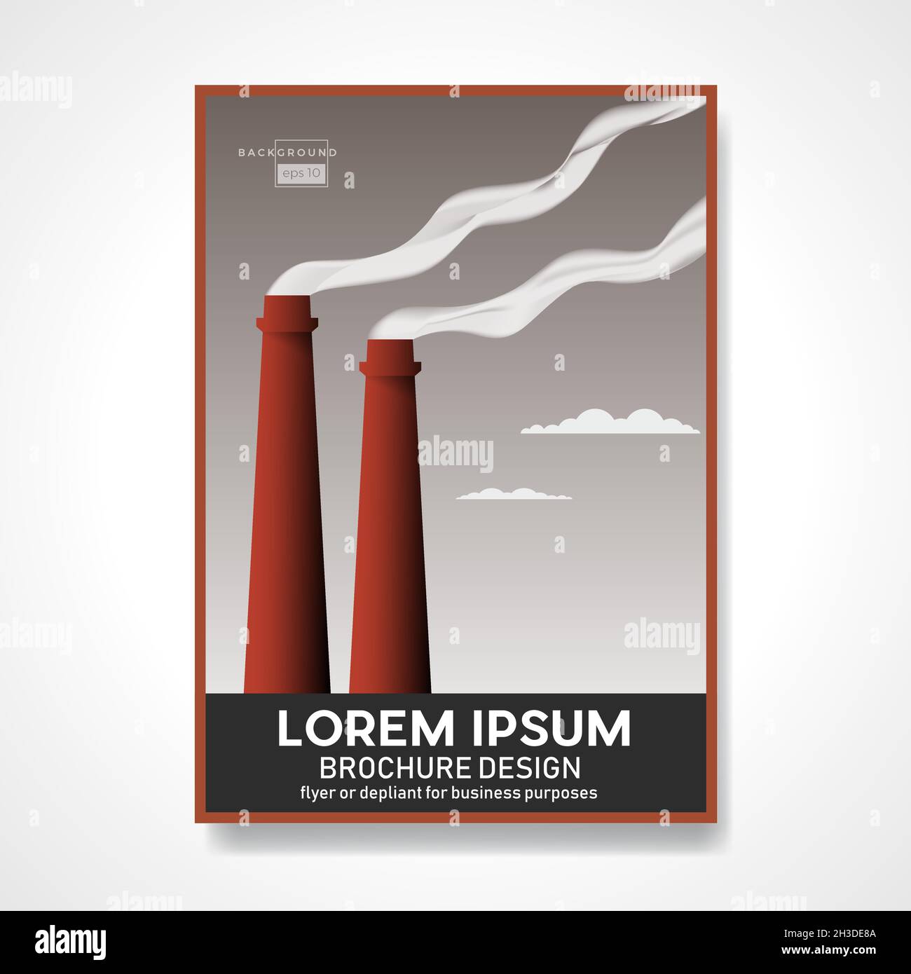 Smokestacks of a factory with smoke polluting the environment ...