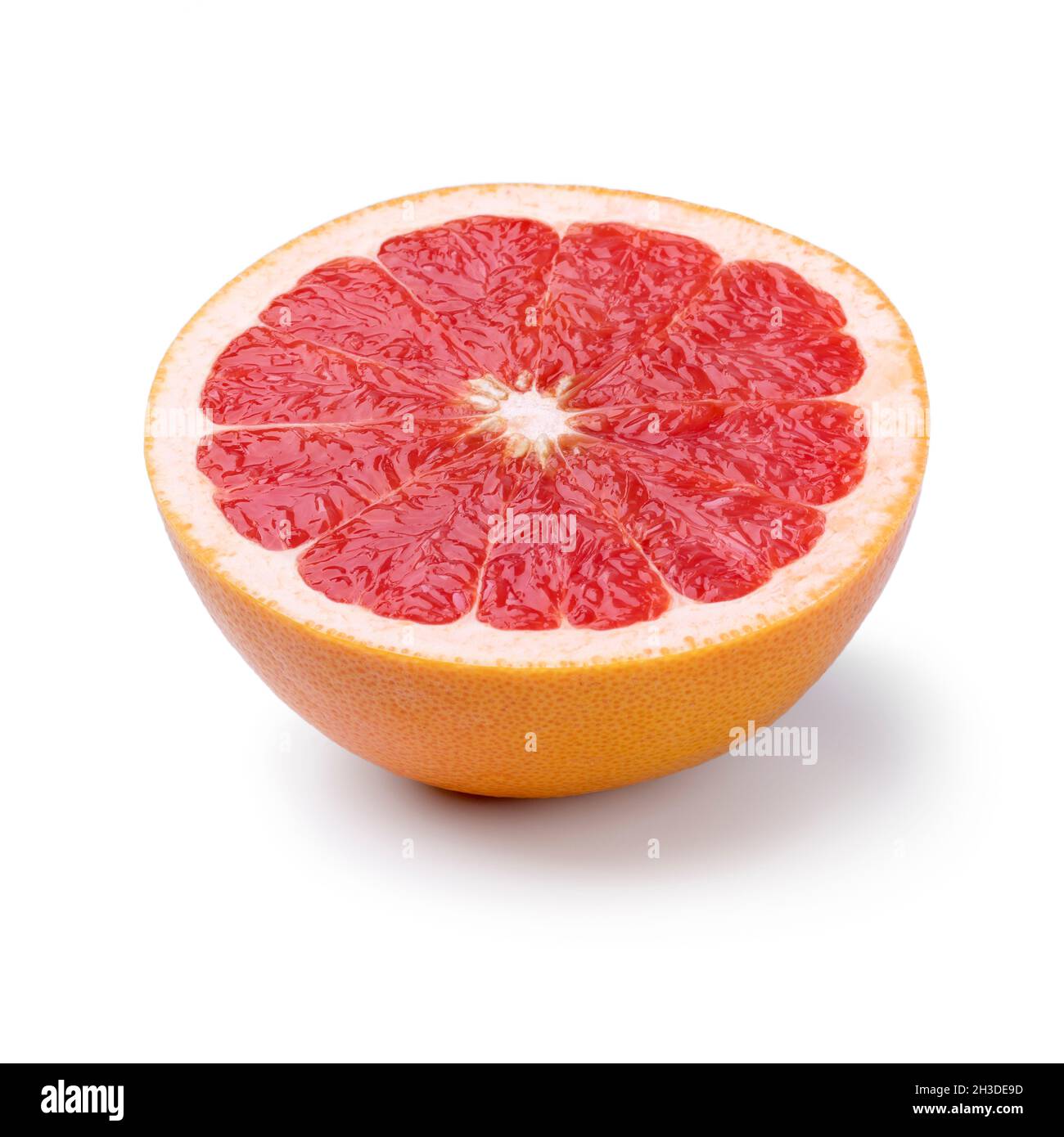Halved juicy red grapefruit close up isolated on white background Stock ...