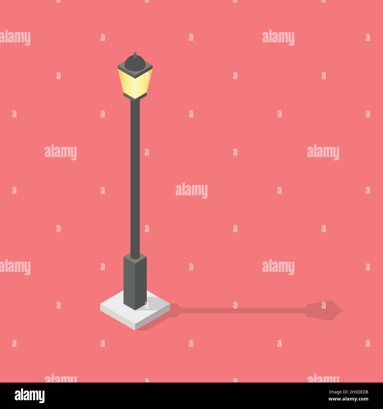 Street lighting isometric view. Vector illustration Stock Vector Image ...