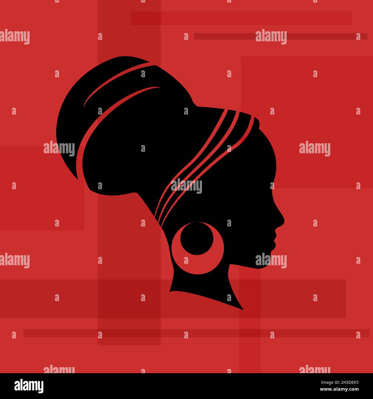 Portrait woman profile red Stock Vector Images - Alamy
