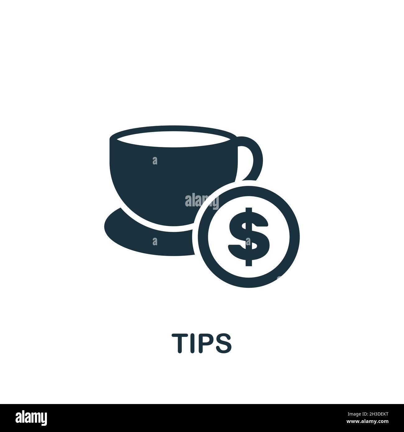 Tips icon. Monochrome sign from restaurant collection. Creative Tips ... Tips icon. Monochrome sign from restaurant collection. Creative Tips ...