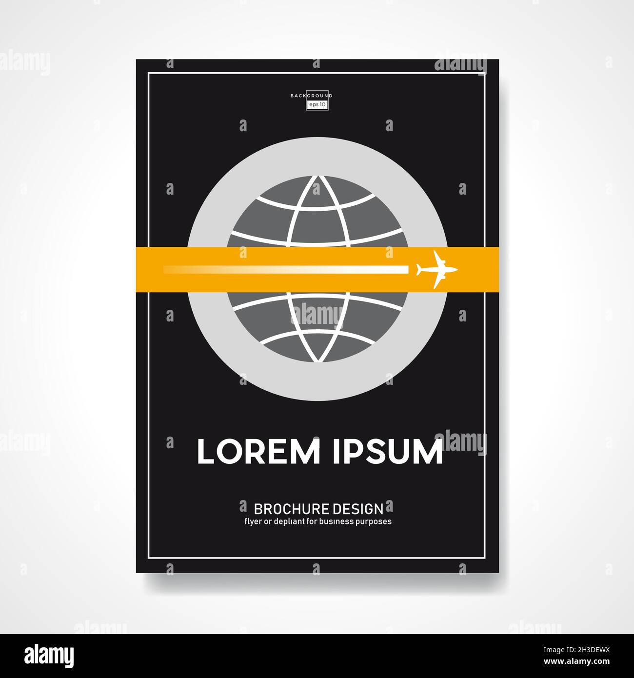 Plane flying around the world map. Retro vector background and ...