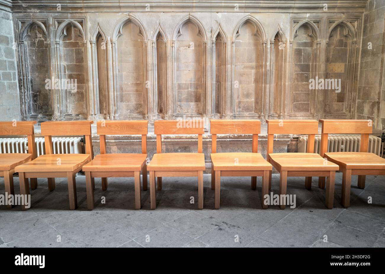 Row of chairs in the chapel of St Anselm at Canterbury cathedral ...