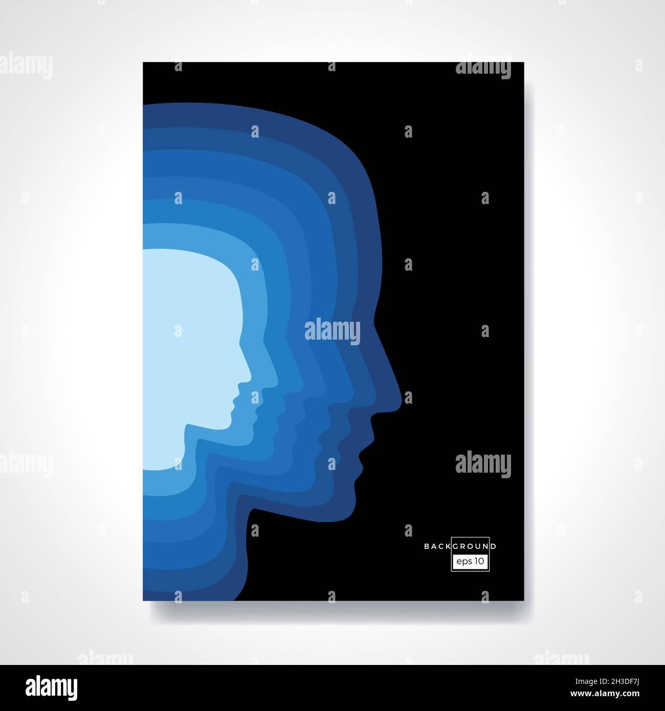 Head of person in growth. Evolution and change of people. Retro vector ...