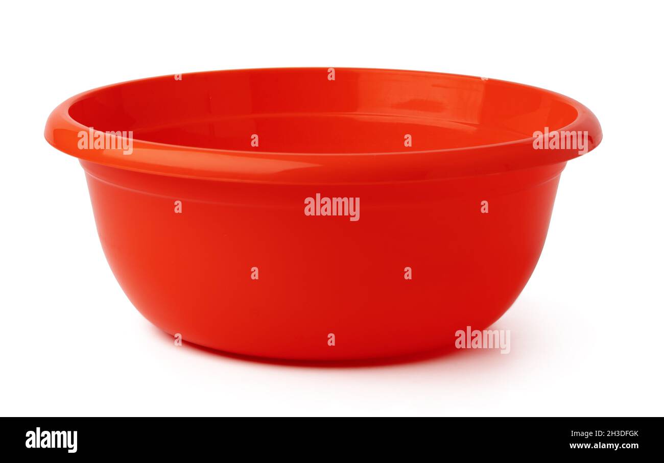 Plastic empty basin isolated on white background Stock Photo - Alamy