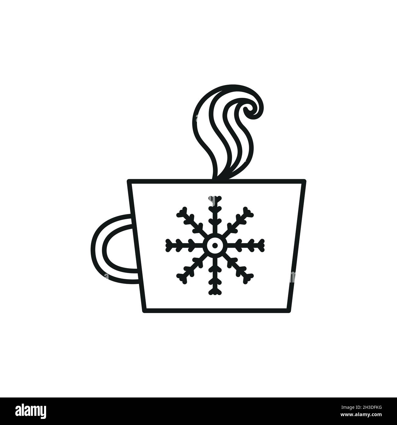 christmas mug of hot drink hand drawn outline doodle icon. Coffee mug ...