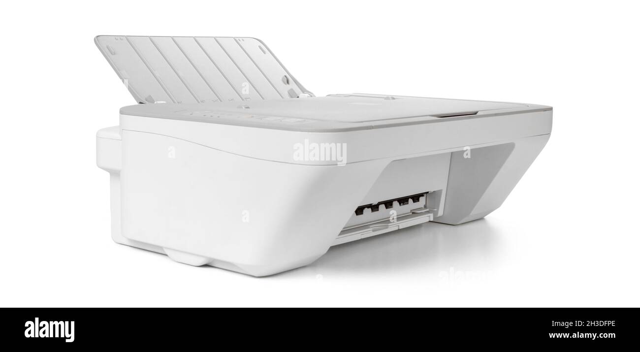 Ink jet printer isolated on white background Stock Photo - Alamy