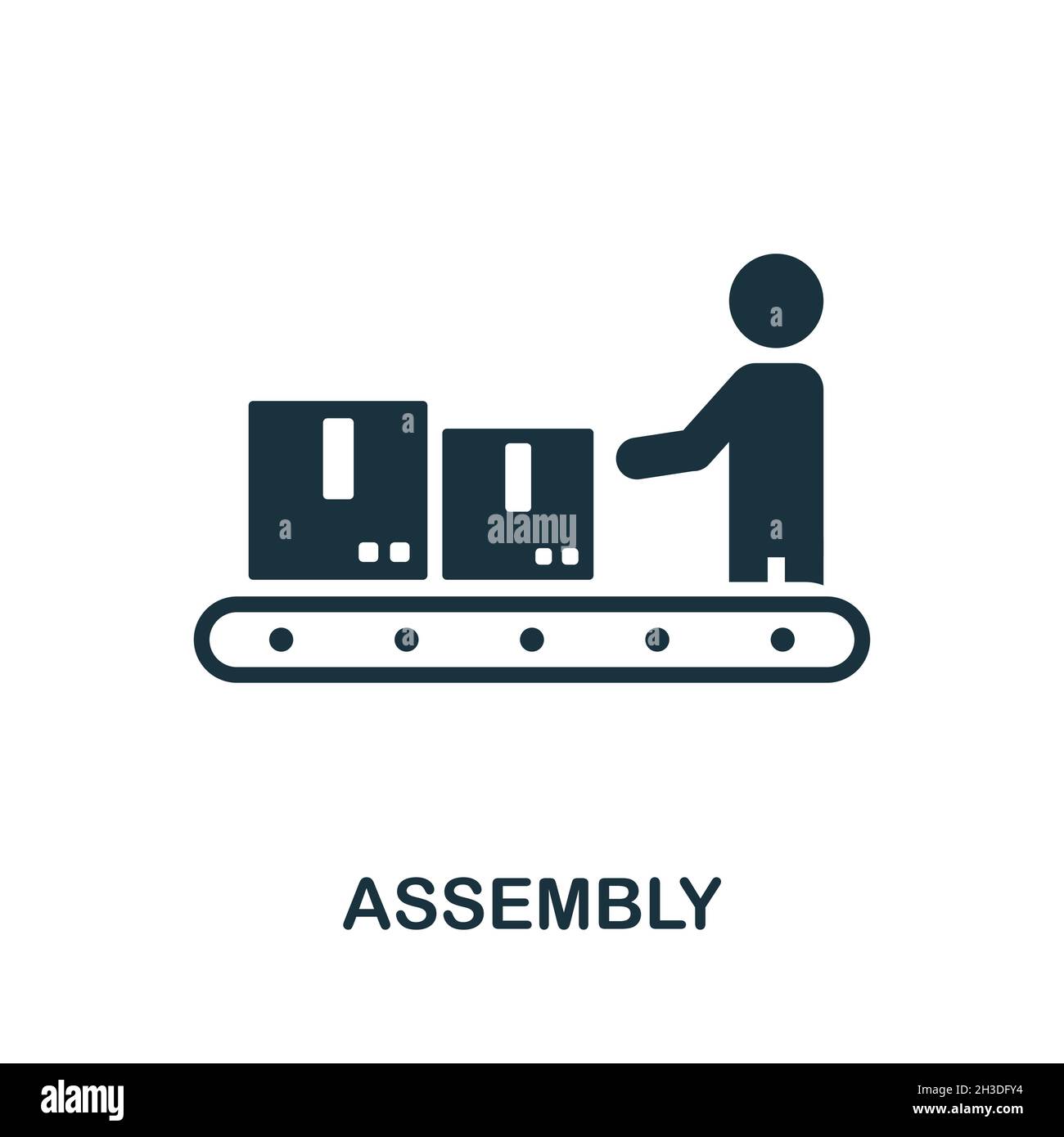 Assembly icon. Black sign from production management collection ...