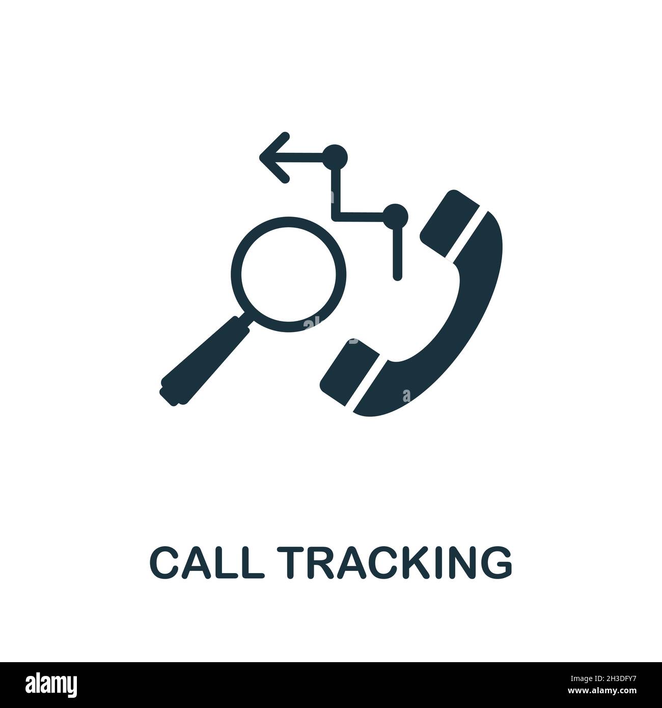 Call Tracking icon. Black sign from production management collection ...