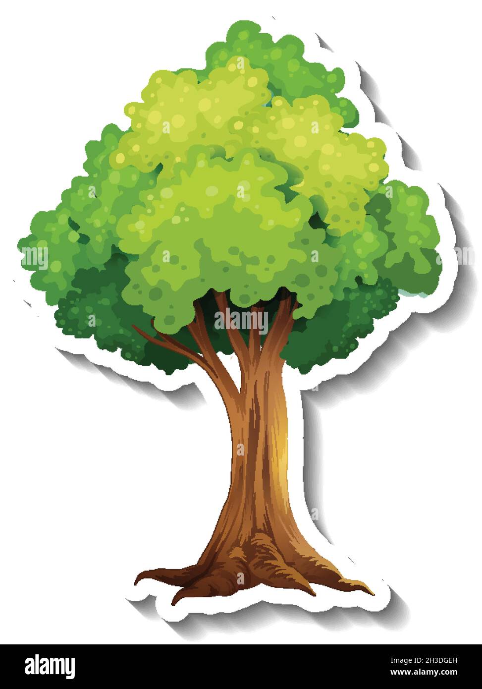 Tree sticker on white background illustration Stock Vector Image & Art ...
