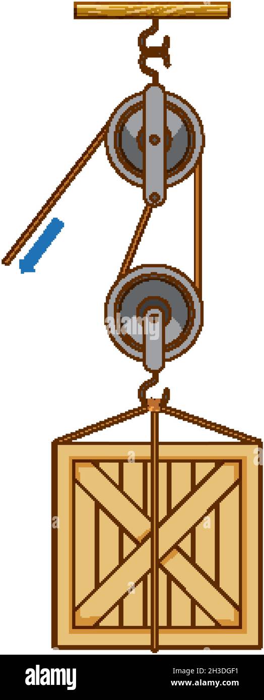 Science experiment on force and motion with pulley illustration Stock ...