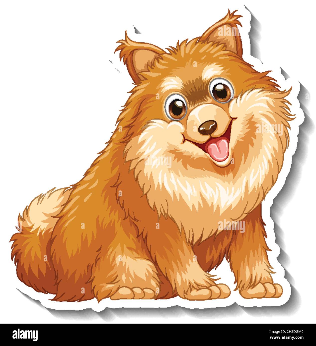 Pomeranian dog cartoon sticker illustration Stock Vector Image & Art ...