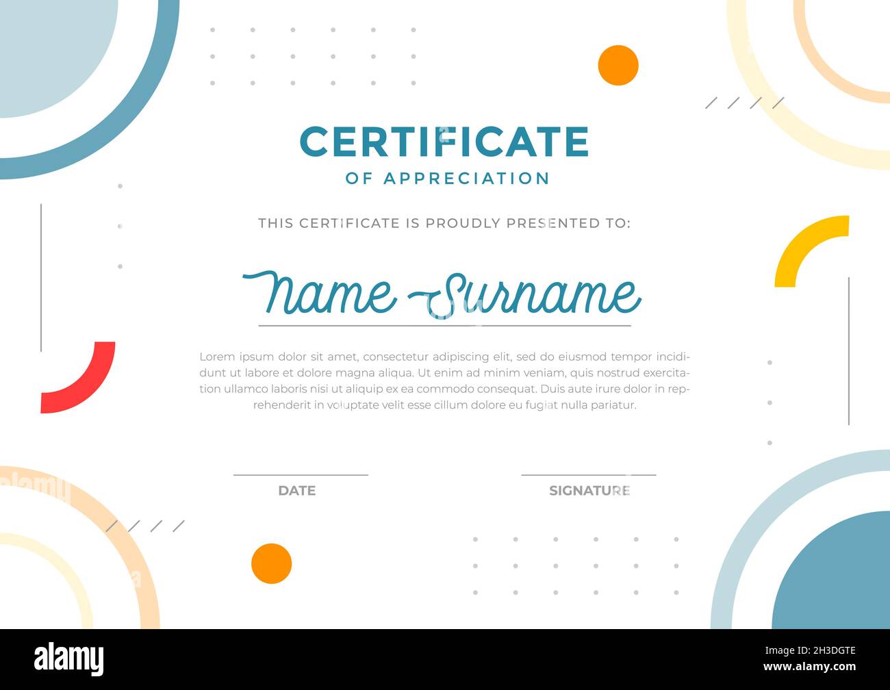 Abstract geometric certificate template design, appreciation for ...