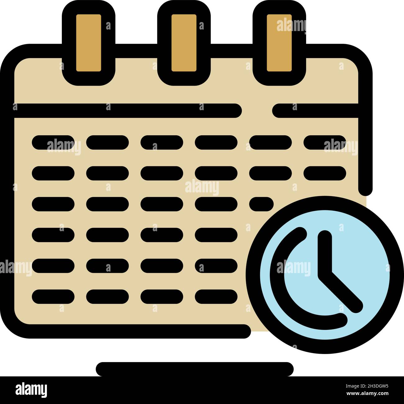 Calendar program icon. Outline calendar program vector icon color flat ...