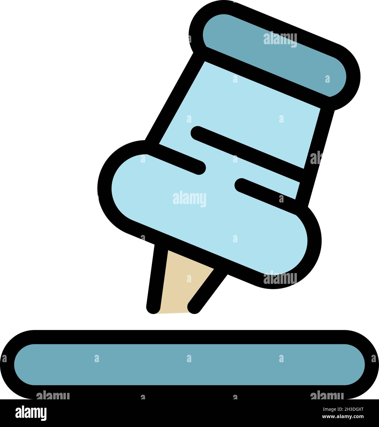 Wall pin icon. Outline wall pin vector icon color flat isolated Stock ...