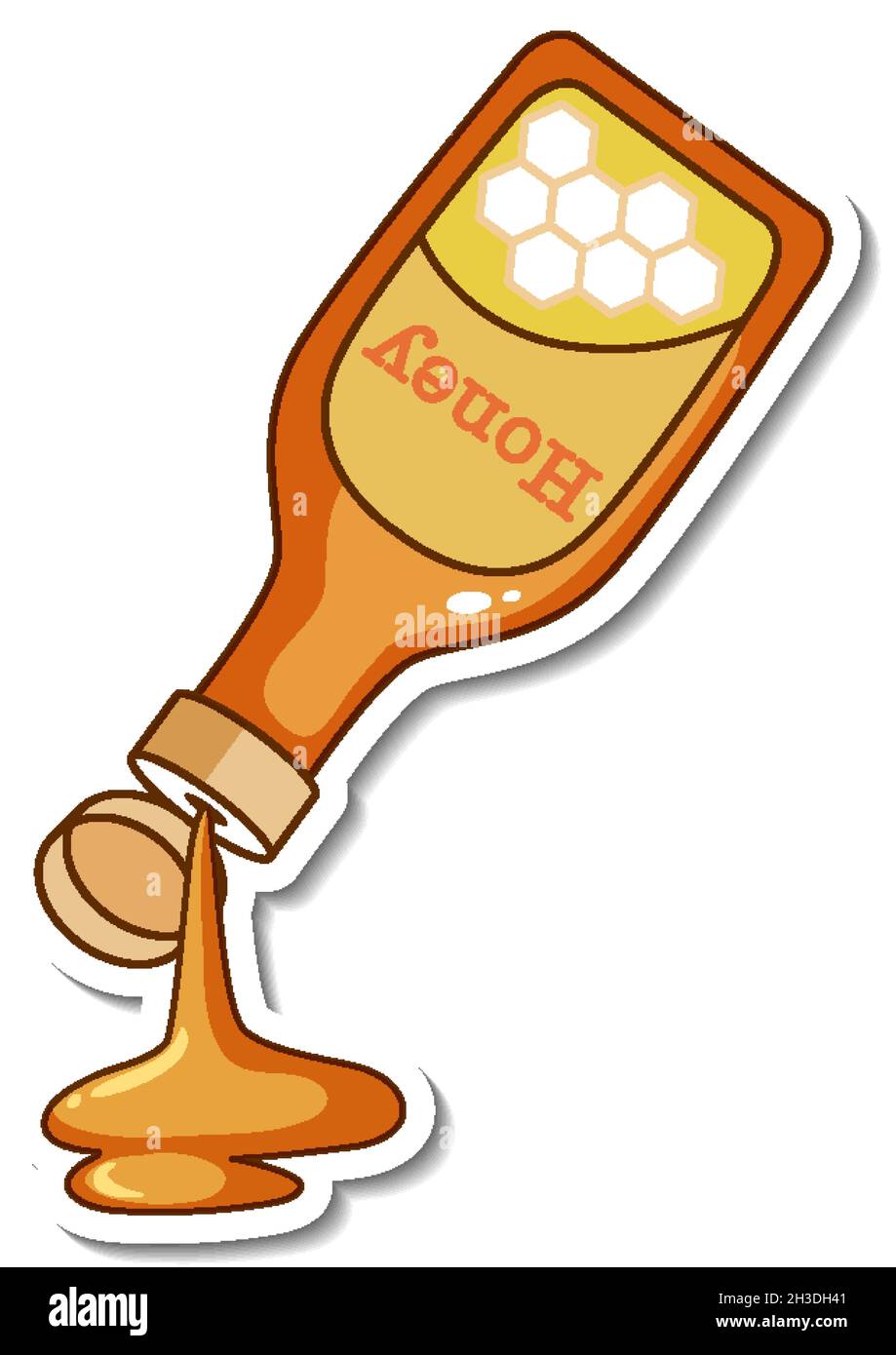 A sticker template with honey bottle isolated illustration Stock Vector ...