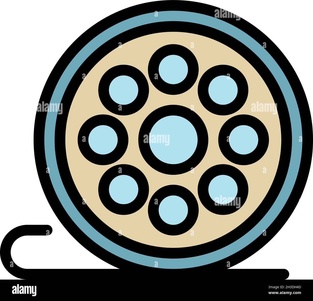 Movie reel icon. Outline movie reel vector icon color flat isolated ...