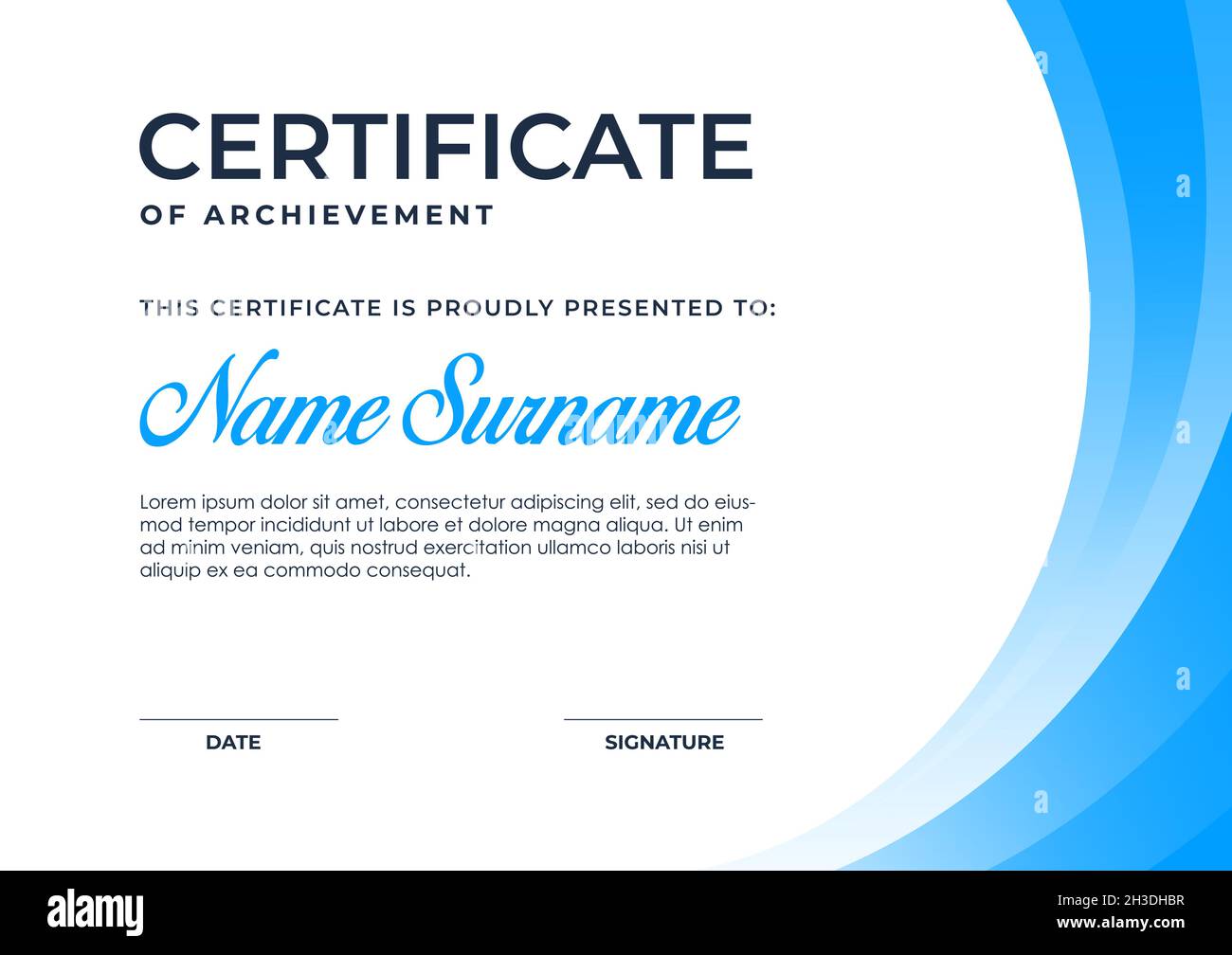 Elegant blue gradient color certificate template, appreciation for ...