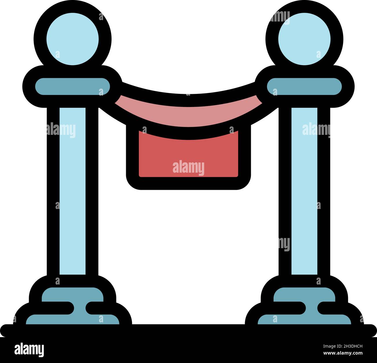 Barrier cordon icon. Outline barrier cordon vector icon color flat ...