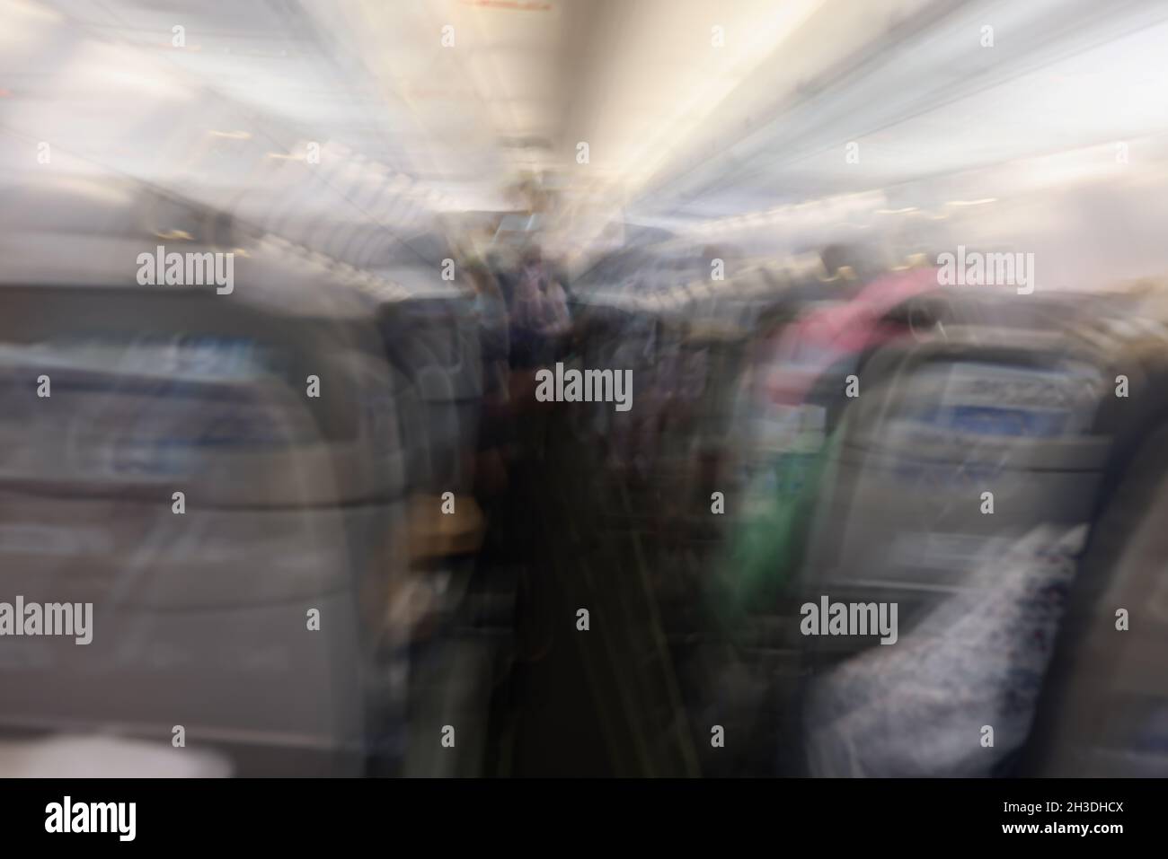 Passenger scared of flying in air Stock Photo - Alamy