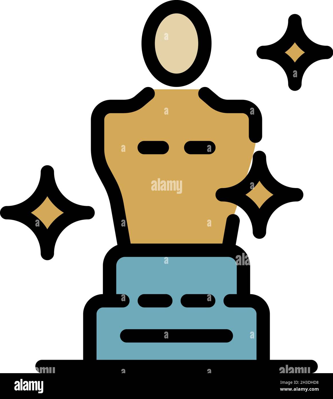 Award oscar icon. Outline award oscar vector icon color flat isolated ...