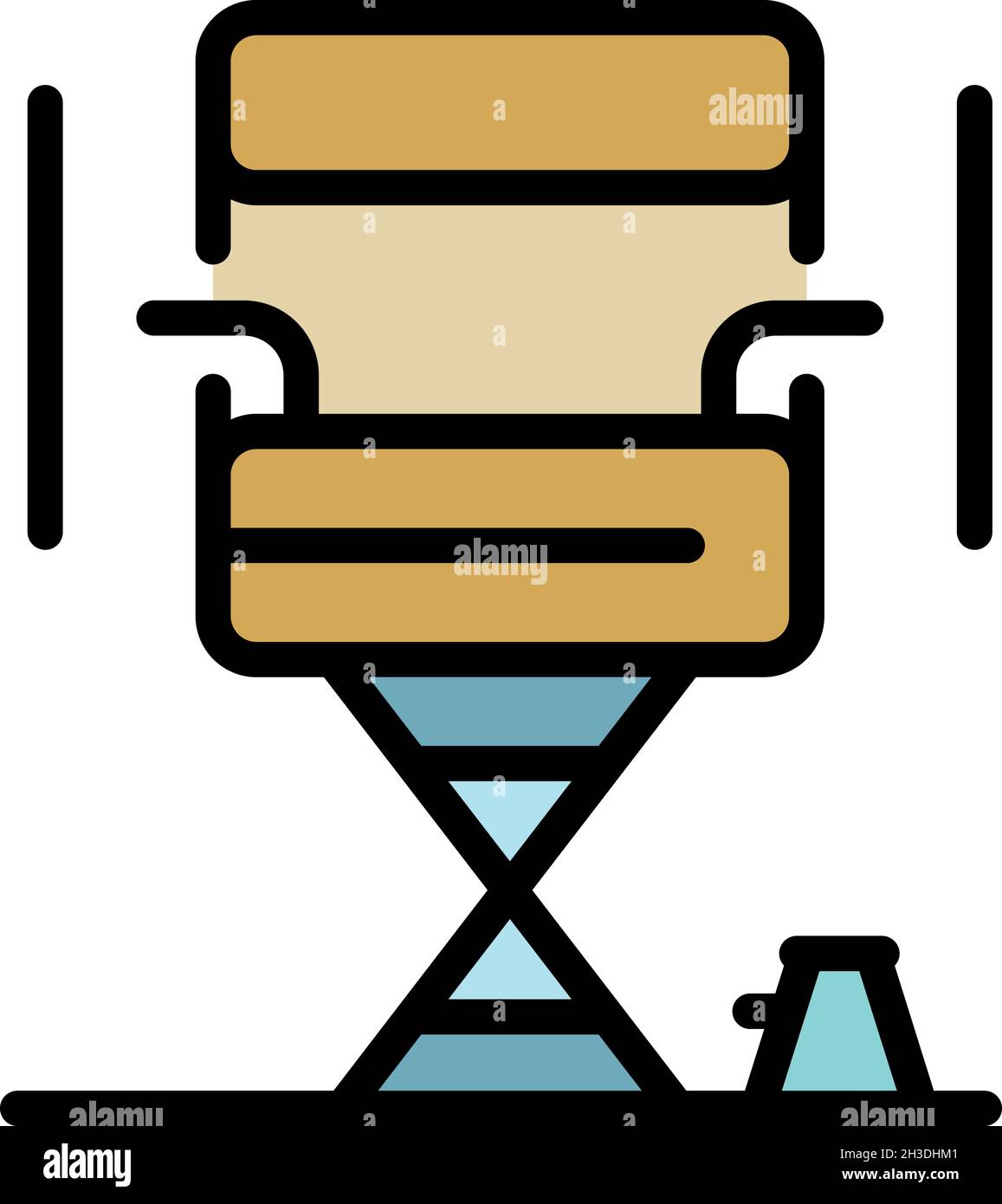 Directors chair icon. Outline directors chair vector icon color flat ...