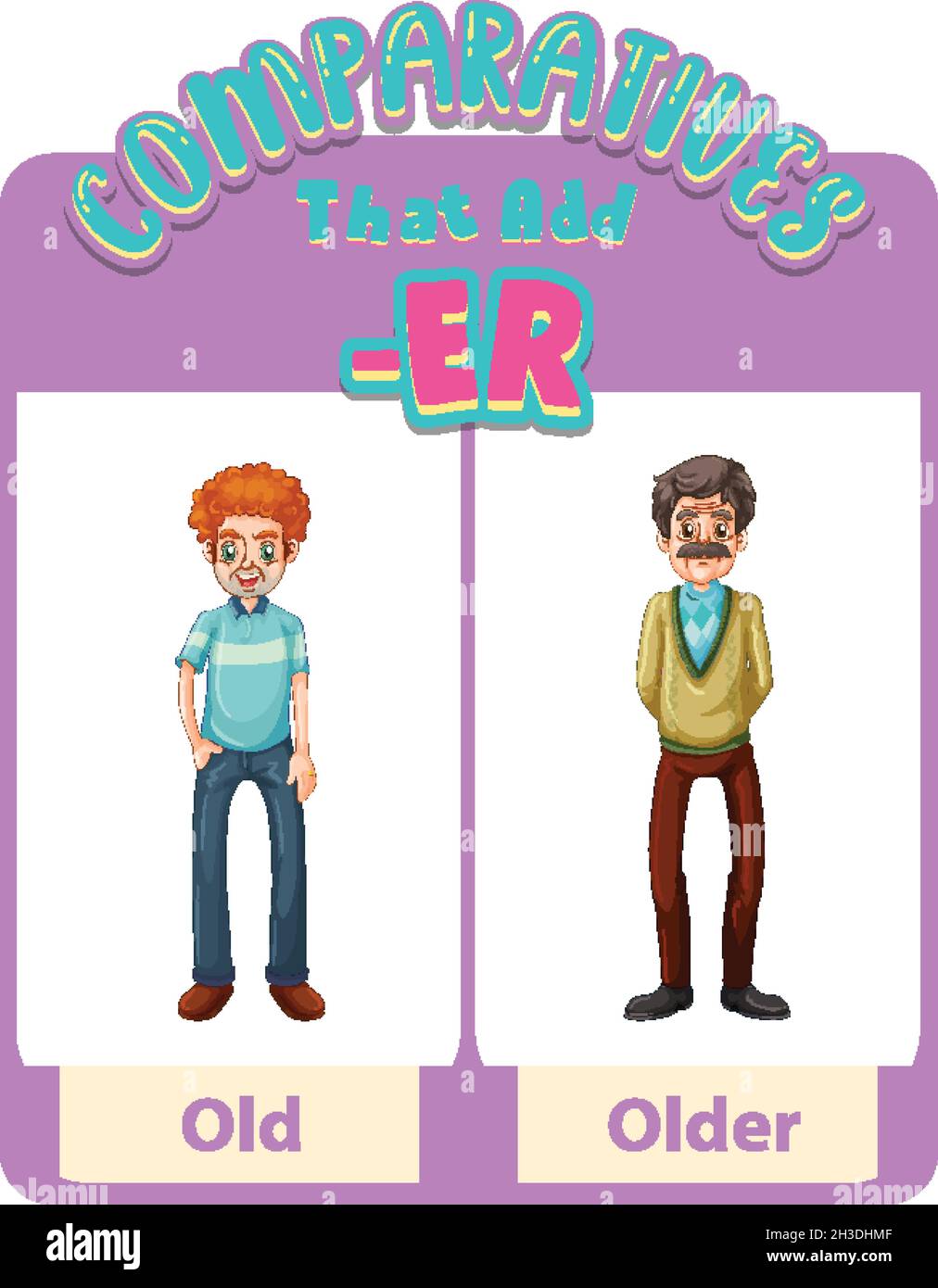 Comparative adjectives for word old illustration Stock Vector Image ... Comparative adjectives for word old illustration Stock Vector Image ...