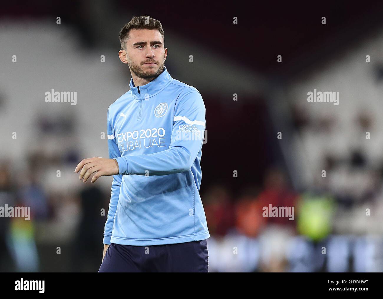 London, England, 27th October 2021. Aymeric Laporte of Manchester City ...