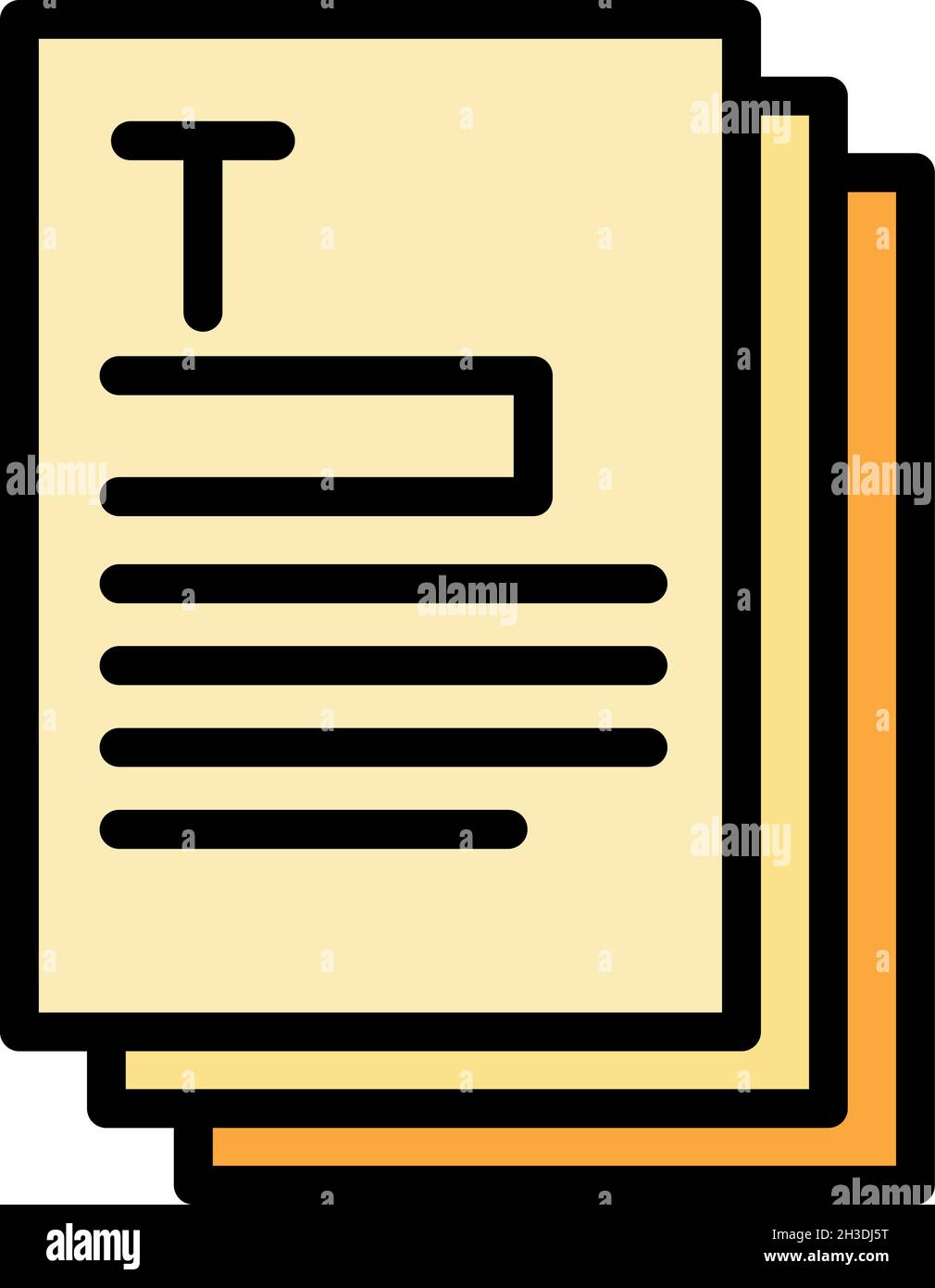 Text documents icon. Outline text documents vector icon color flat ...