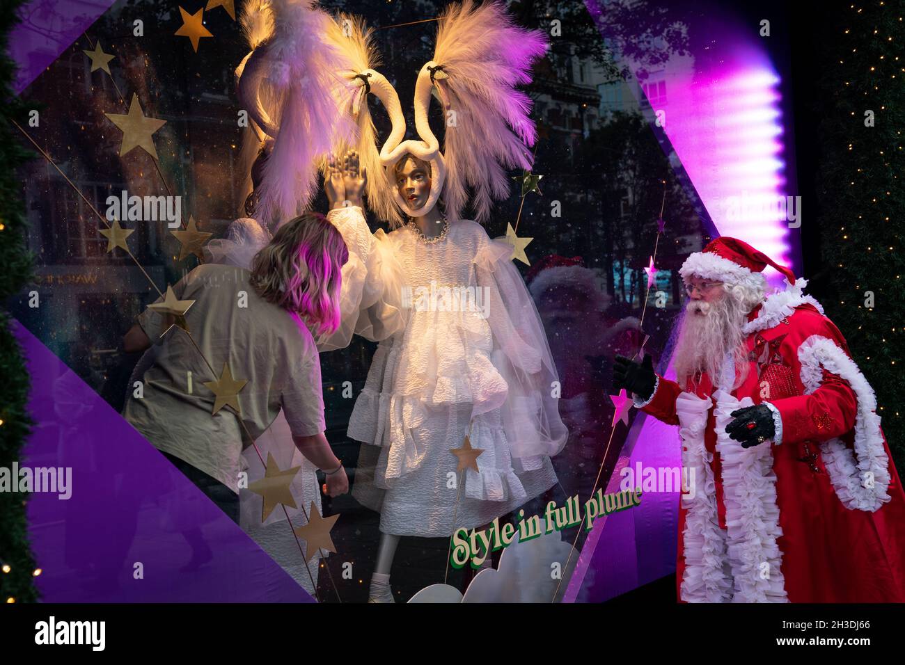 A man dressed as Santa Claus outside Selfridges in London as the ...