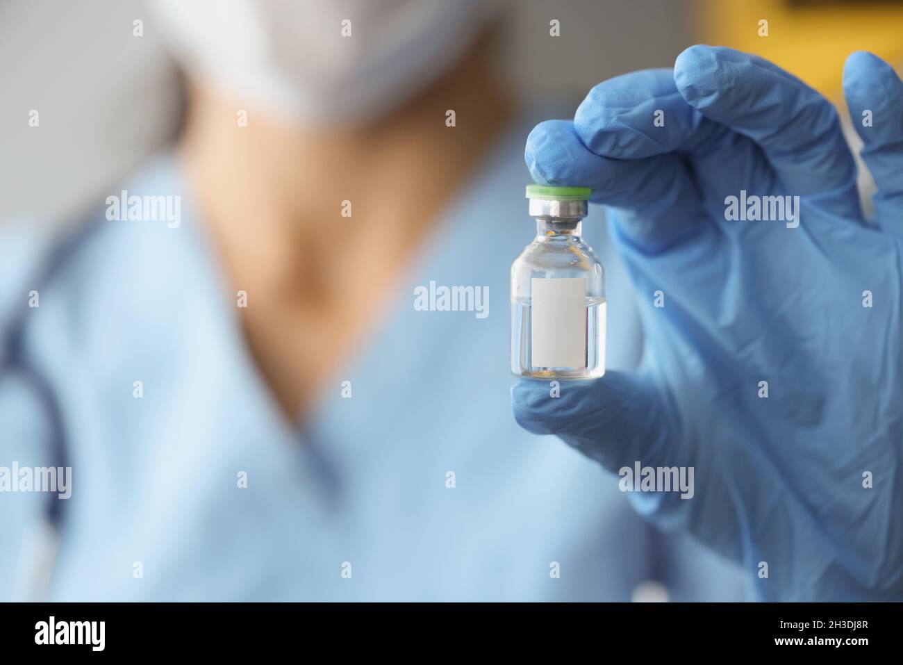Vaccine clear glass injection vial Stock Photo - Alamy