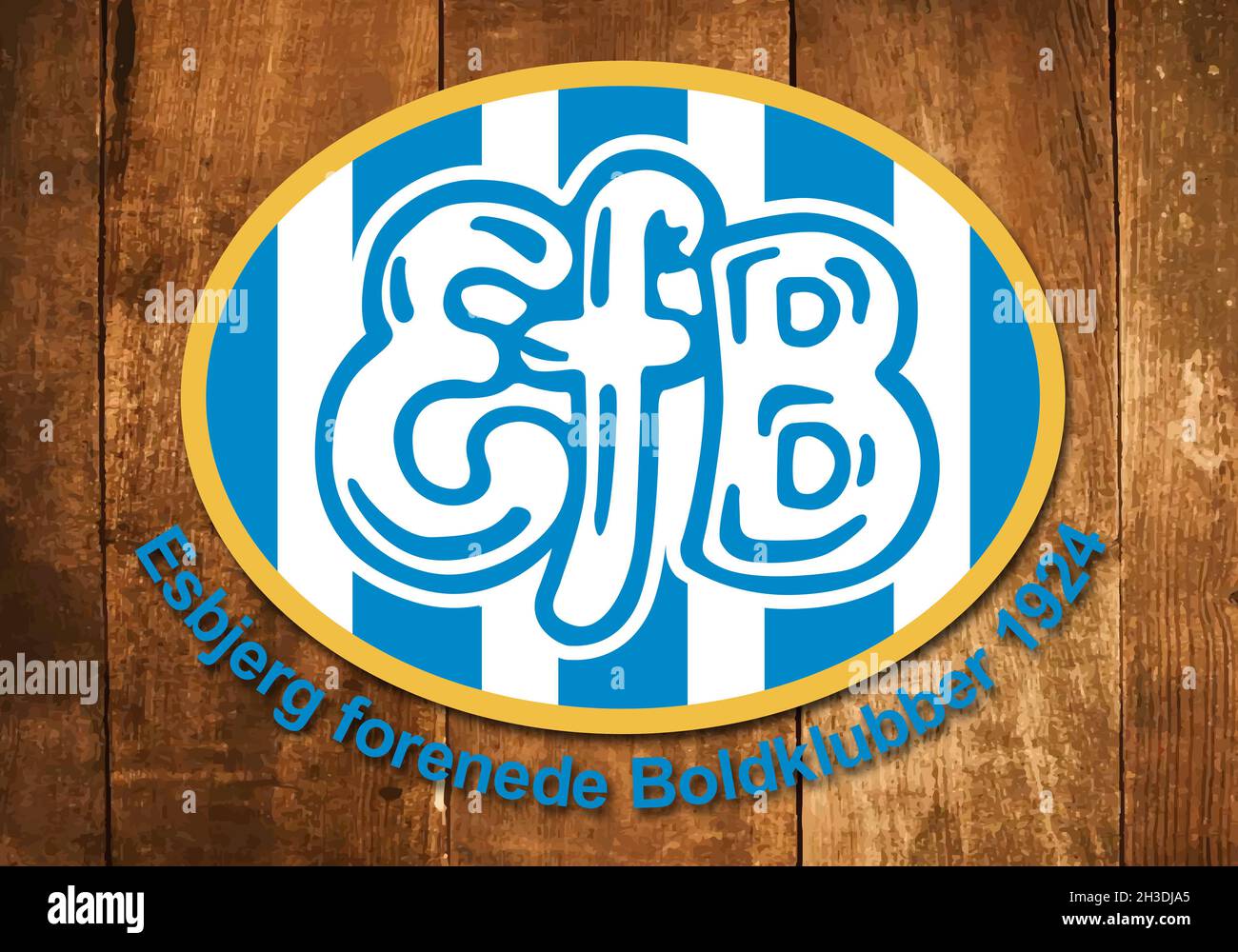 Coat of arms Esbjerg fB, Esbjerg, football club from Denmark Stock ...