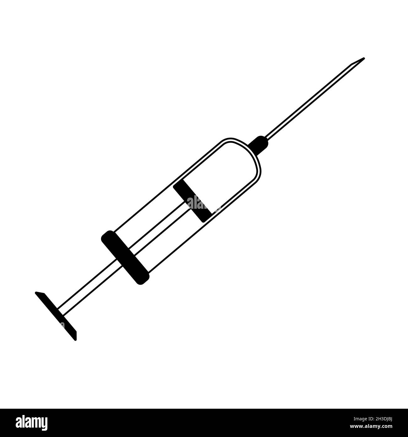 Black syringe Icon. Isolated on white background Stock Vector Image ...