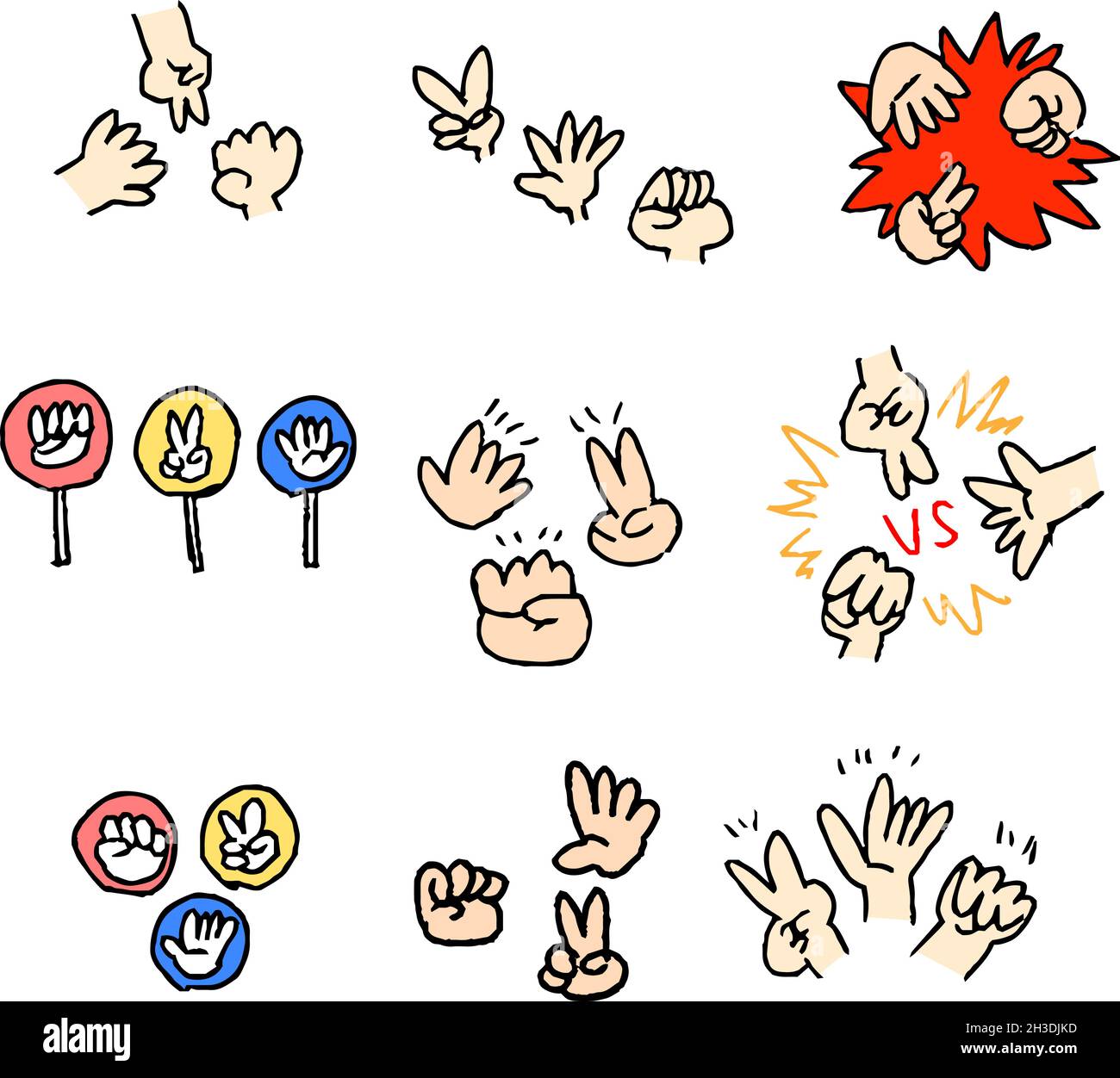 This is a illustration of Graffiti of rock-paper-scissors children drew ...