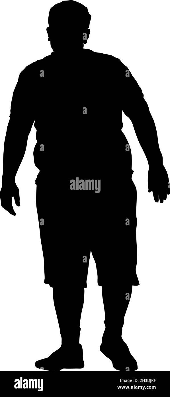 Black Silhouettes Large Man on white background Stock Vector Image ...
