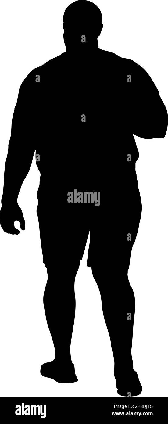Black Silhouettes Large Man on white background Stock Vector Image ...