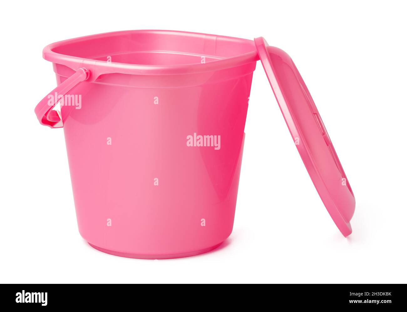 Single plastic bucket isolated on a white background Stock Photo - Alamy