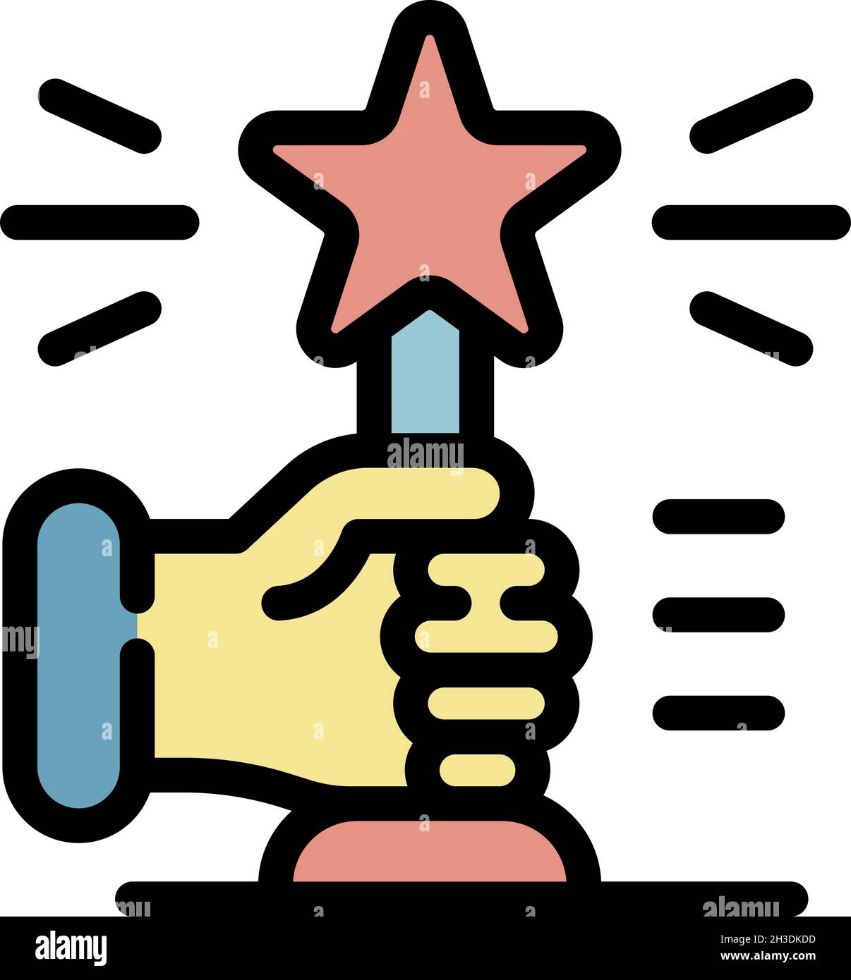 Star award icon. Outline star award vector icon color flat isolated ...
