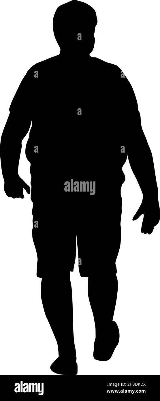 Black Silhouettes Large Man on white background Stock Vector Image ...