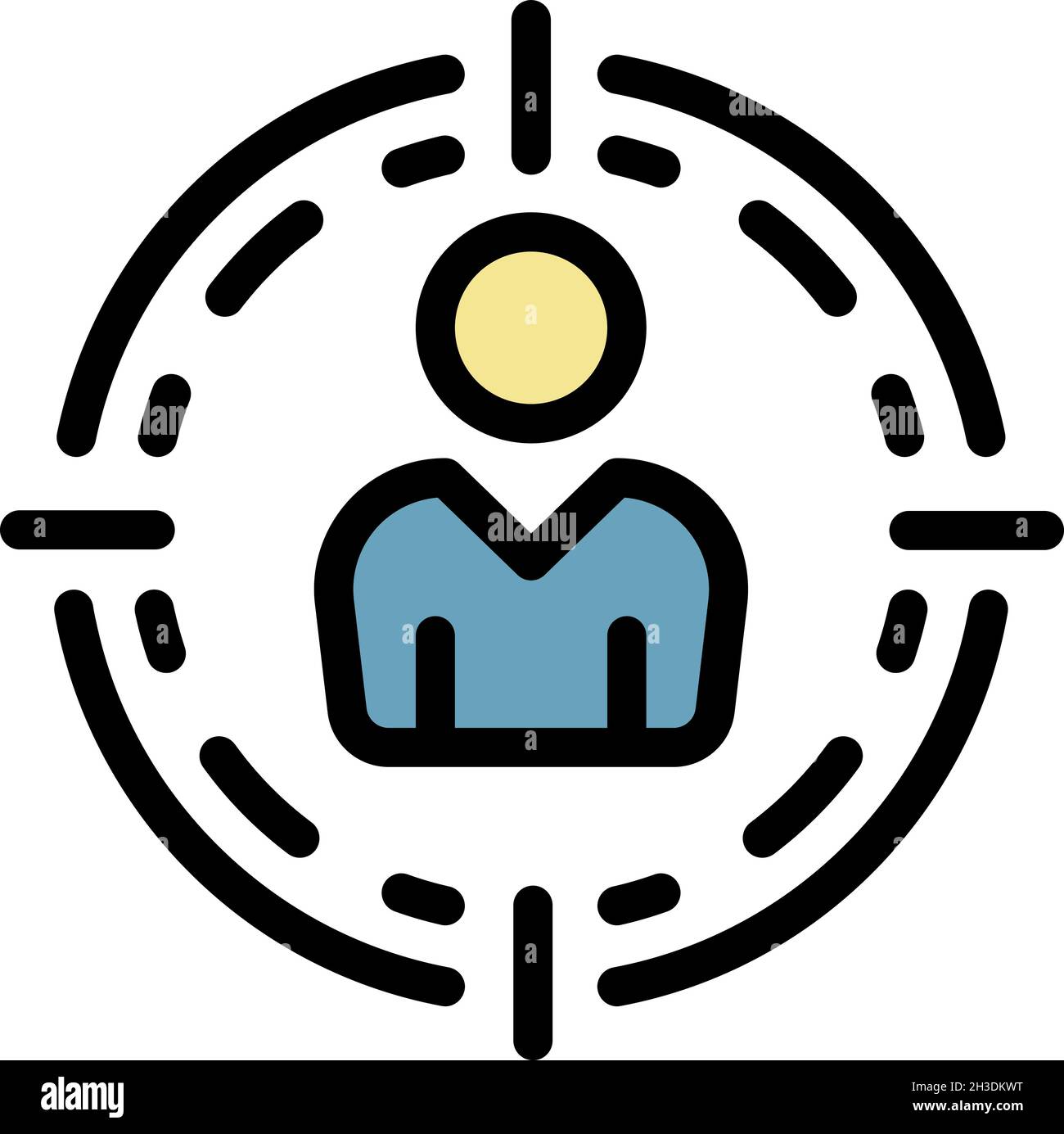 Targeted client icon. Outline targeted client vector icon color flat ...