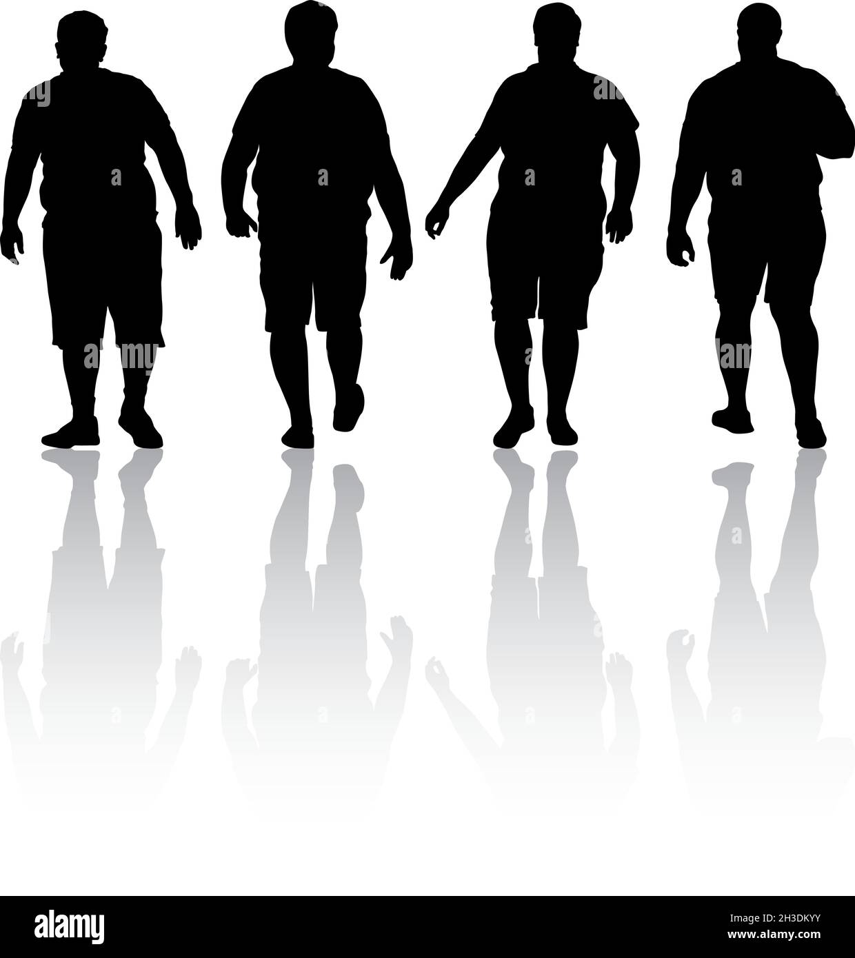 Black Set Silhouettes Large Man on white background Stock Vector Image ...