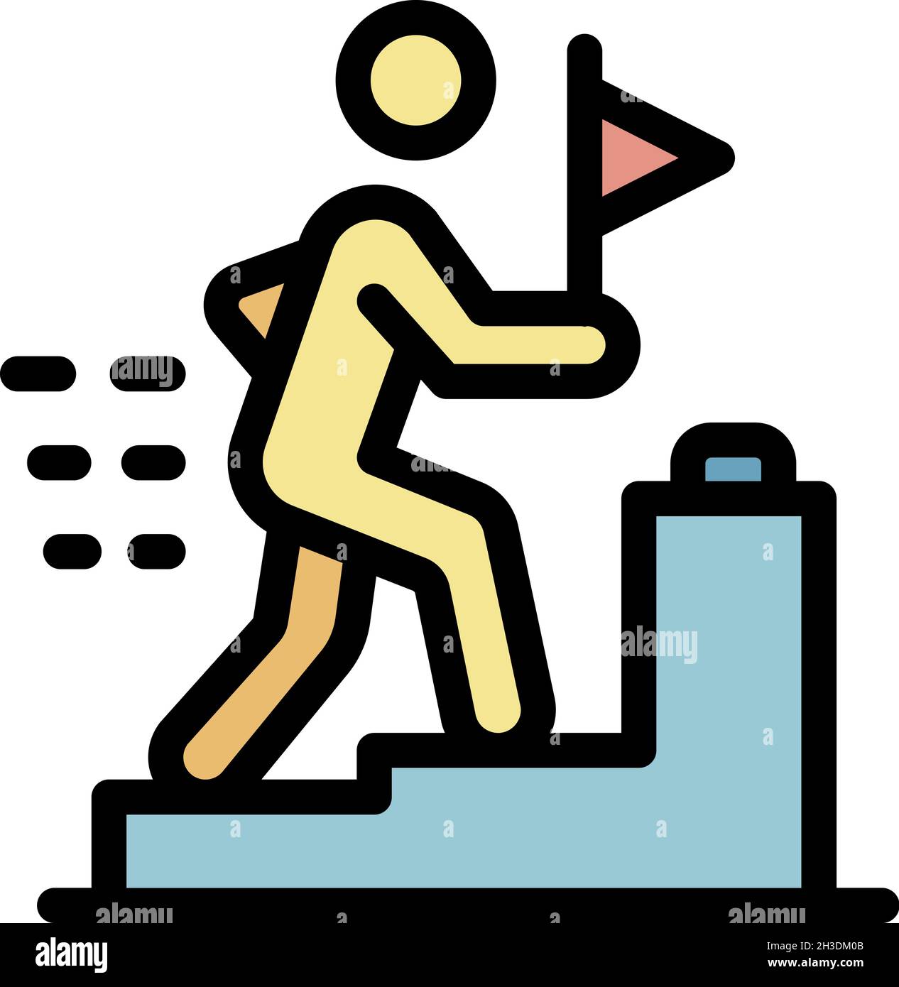 Step up icon. Outline step up vector icon color flat isolated Stock ...