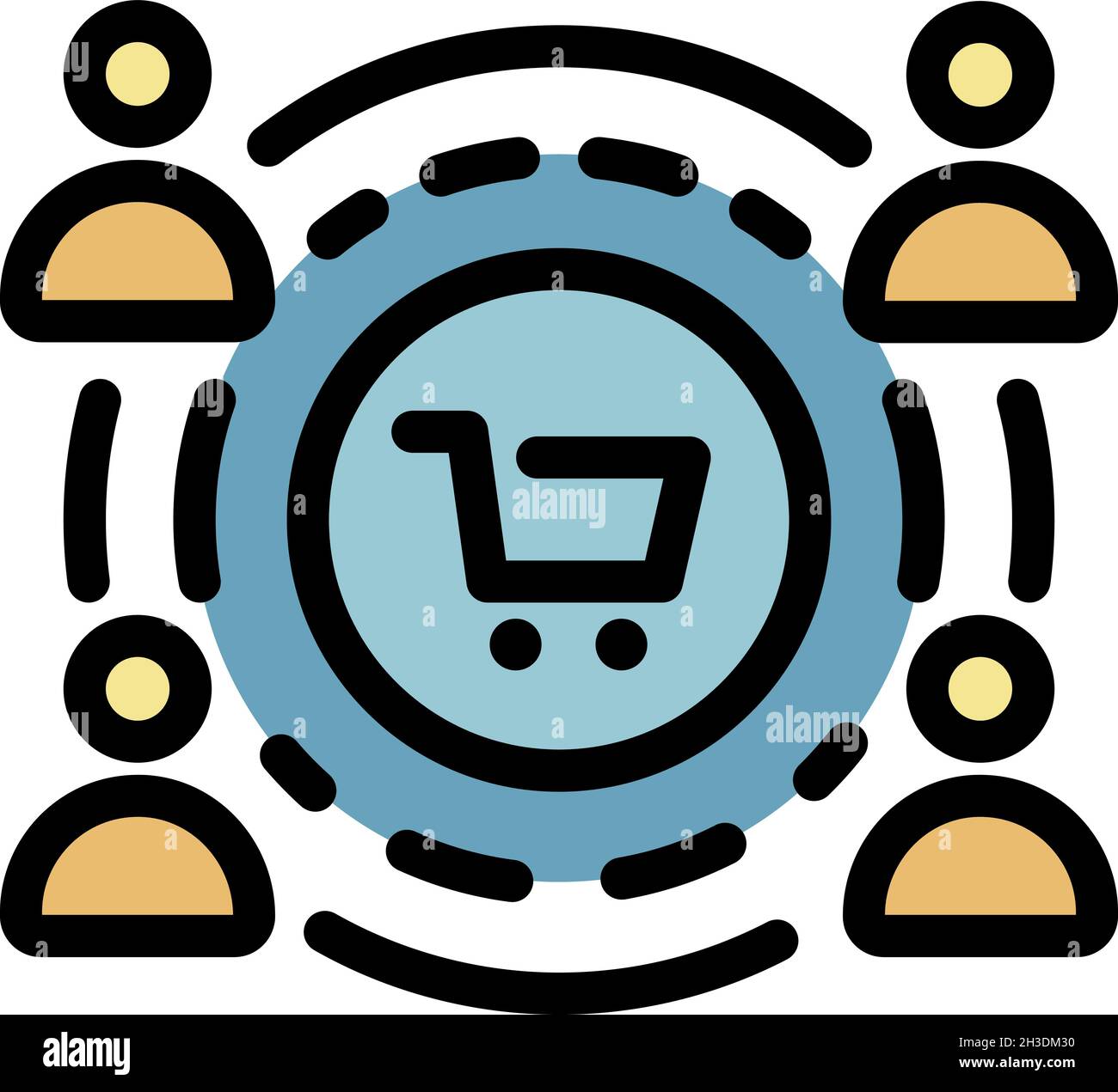 Customers service icon. Outline customers service vector icon color ...