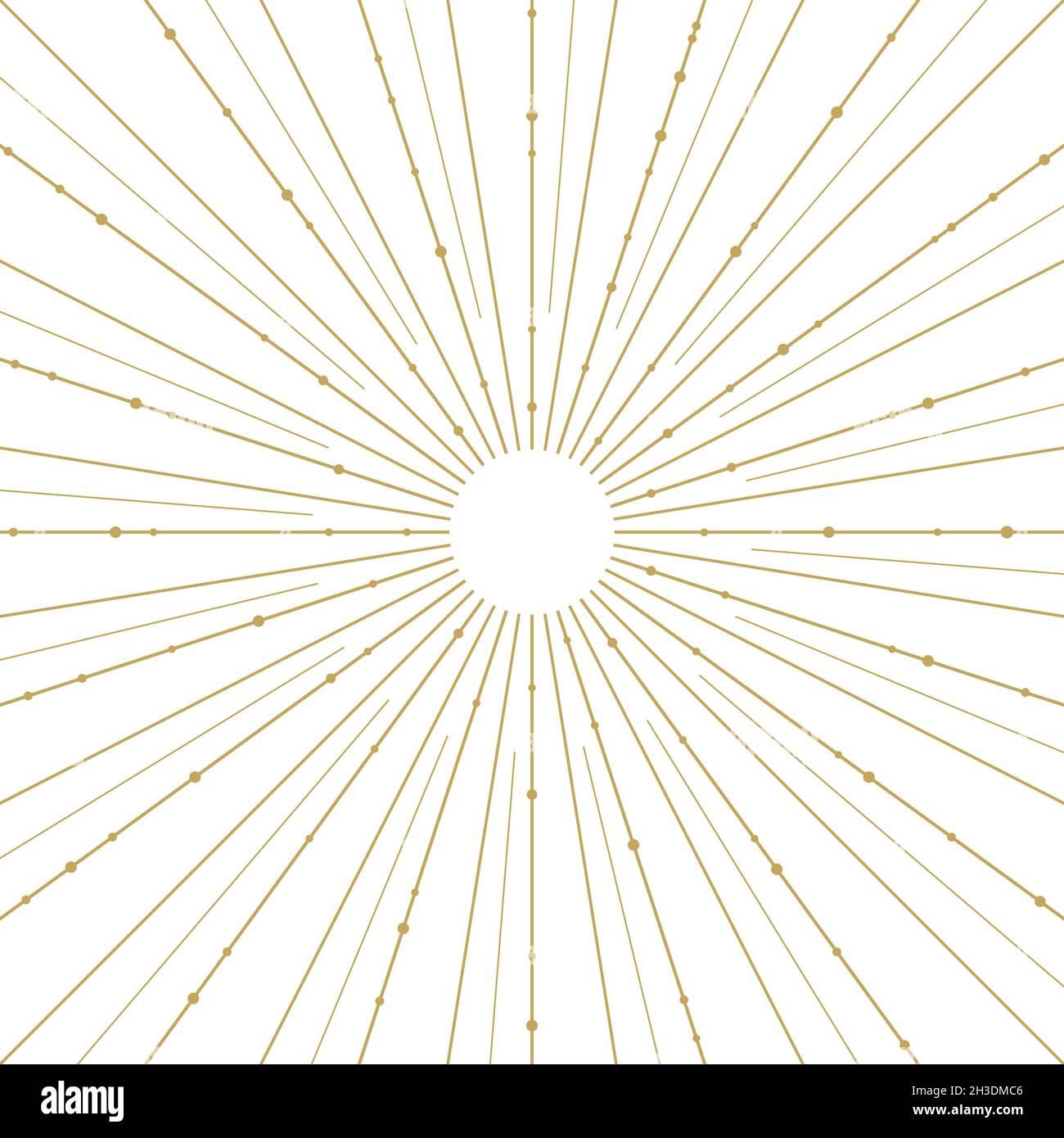 Golden light rays frame. Vintage shine burst background. Radiant sparks ...