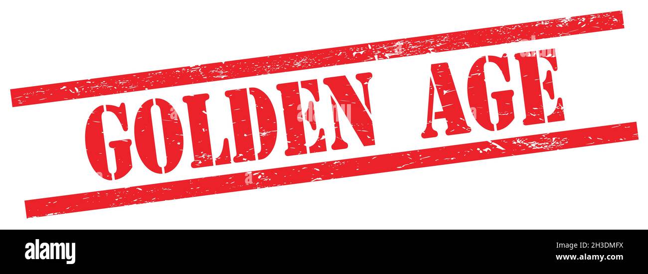 GOLDEN AGE text on red grungy rectangle vintage stamp Stock Photo - Alamy