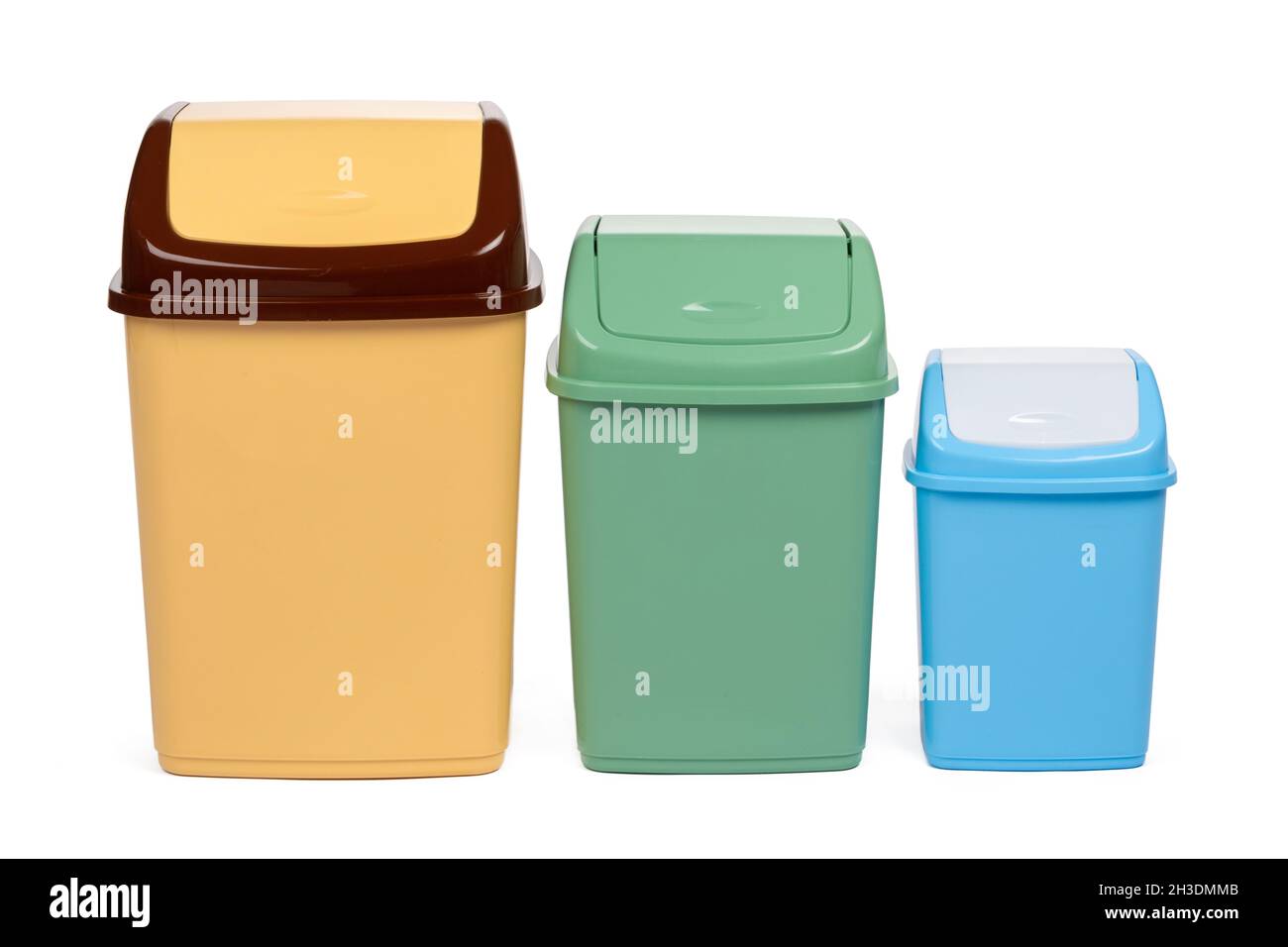 plastic waste bin isolated on white background Stock Photo - Alamy
